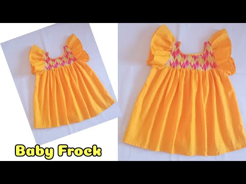Very Easy Designer Yoke Pattern Baby Frock cutting and Stitching ...