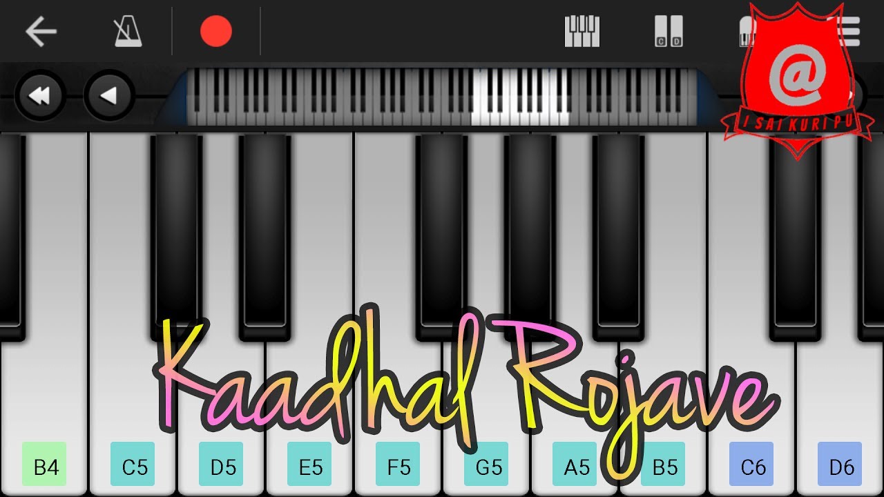 Kaadhal Rojave keyboard notes/ Roja Jaaneman Keyboard notes - YouTube