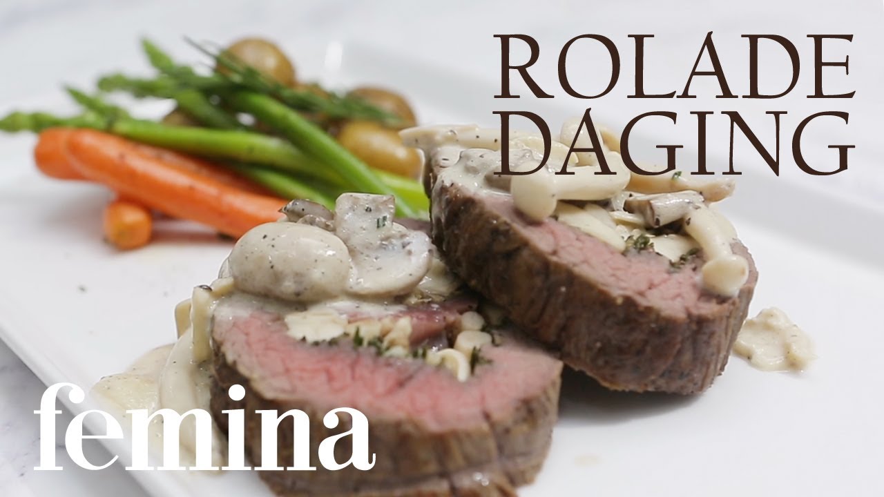 Resep Rolade Daging Isi Jamur - YouTube