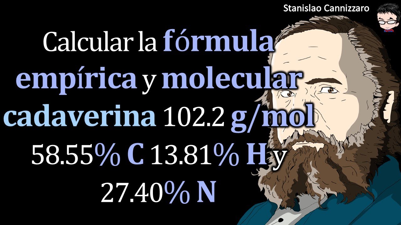 Calcular la 𝐟ó𝐫𝐦𝐮𝐥𝐚 𝐞𝐦𝐩í𝐫𝐢𝐜𝐚 y 𝐦𝐨𝐥𝐞𝐜𝐮𝐥𝐚𝐫 𝐜𝐚𝐝𝐚𝐯𝐞𝐫𝐢𝐧𝐚 102.2 𝐠/𝐦𝐨𝐥 58.55% ...