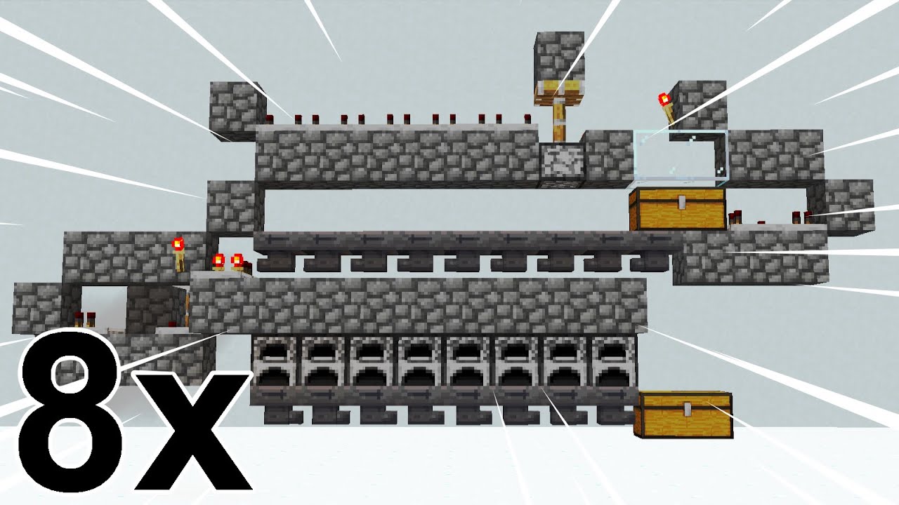 Furnace Array Tutorial (8x Faster than 1 Furnace | Perfect Distribution ...