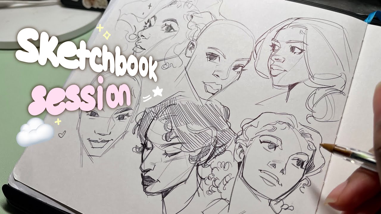 sketching some faces in pen ☁️ ☆彡 - YouTube