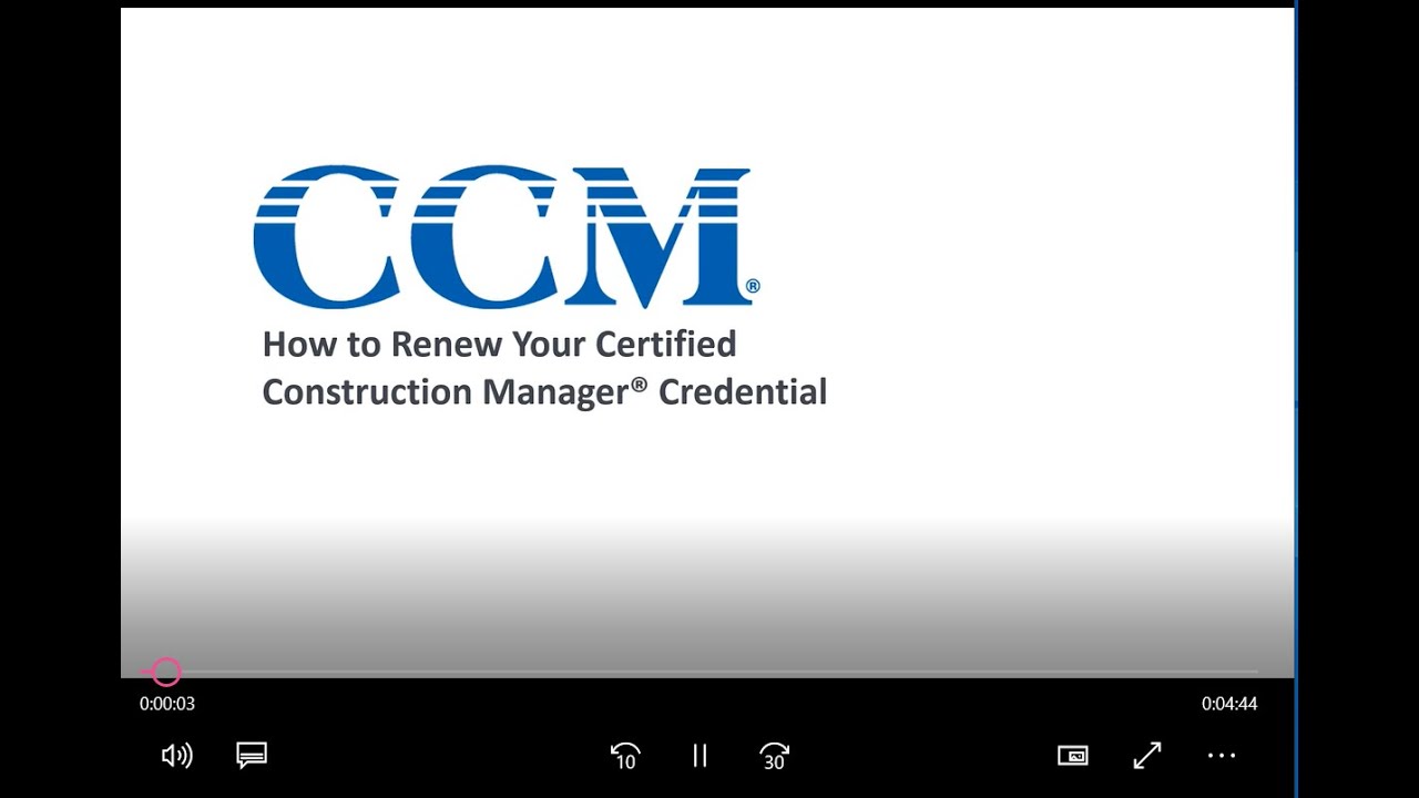 CCM Renewal Application Process - YouTube