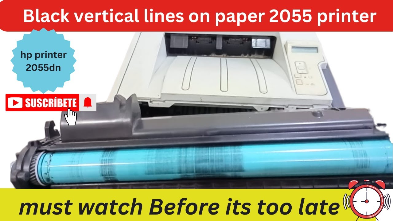 BLACK Vertical Lines on Paper | hp 2055dn printer | ink leakage سیاہی ...
