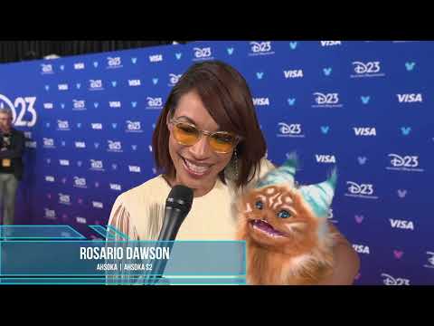 Rosario Dawson Carpet Interview at D23 for Ahsoka S2