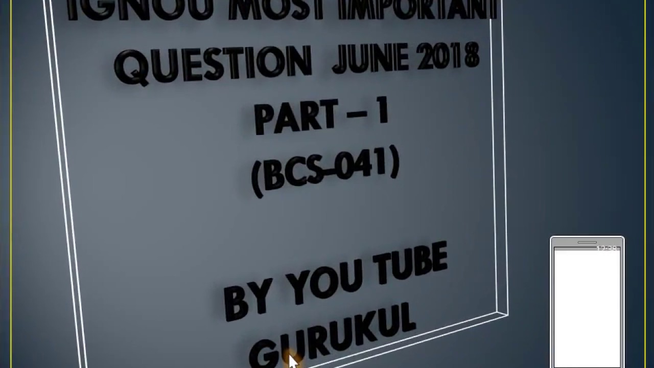 BCS 041 IGNOU IMP QUESTION | YOUTUBE GURUKUL | JUNE 2018 - YouTube