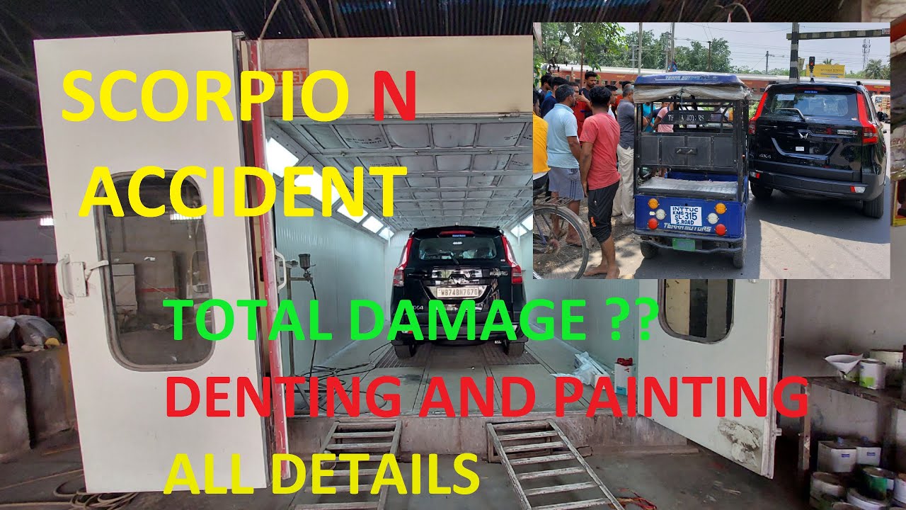 SCORPIO N 4X4 ACCIDENT - Boot and Tail Light Damage - Full denting and ...