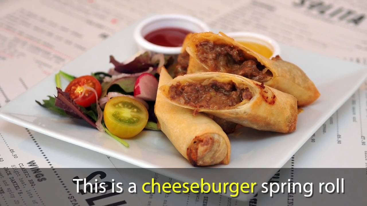 Cheeseburger spring roll - YouTube