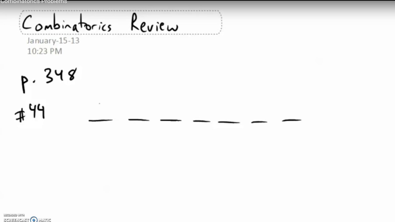 EDP 201 Combinatorics Examples - YouTube