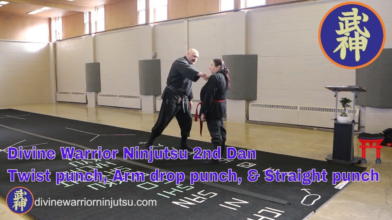 Ninjutsu, 2nd Dan - 60-62 - 4th testing - Twist punch, Arm drop punch ...