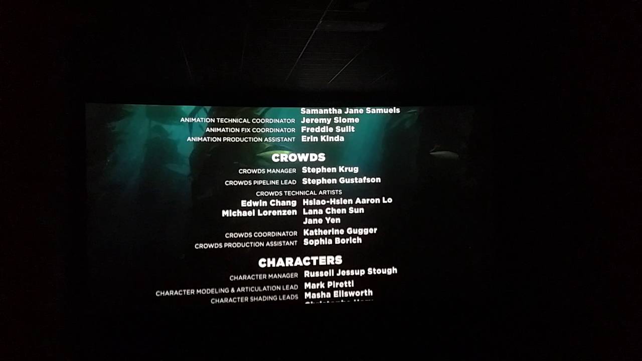 Finding Nemo Credits