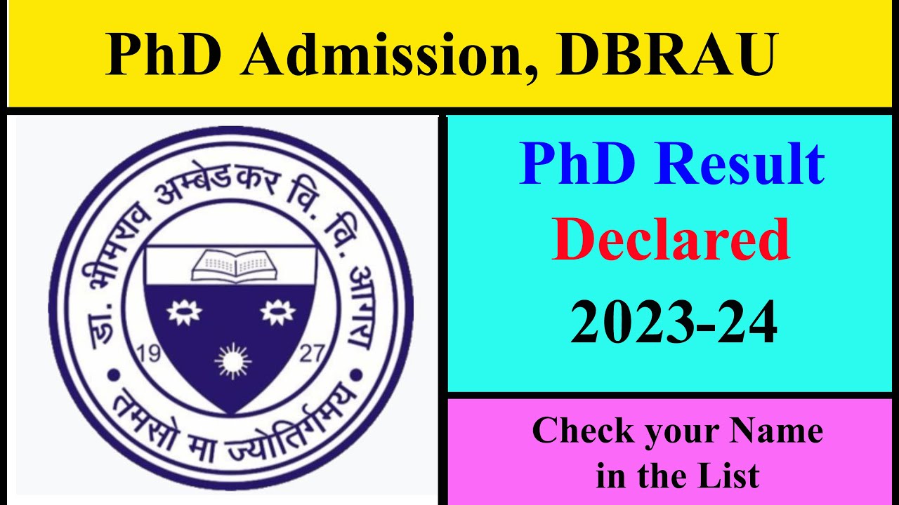 DBRAU PhD Result Declared II Dr. Bhimrao Ambedkar University PhD Result ...