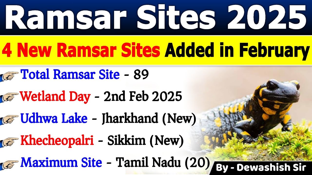 Ramsar Sites in India 2025 | 89 Updated List | Wetlands | Ramsar Sites ...