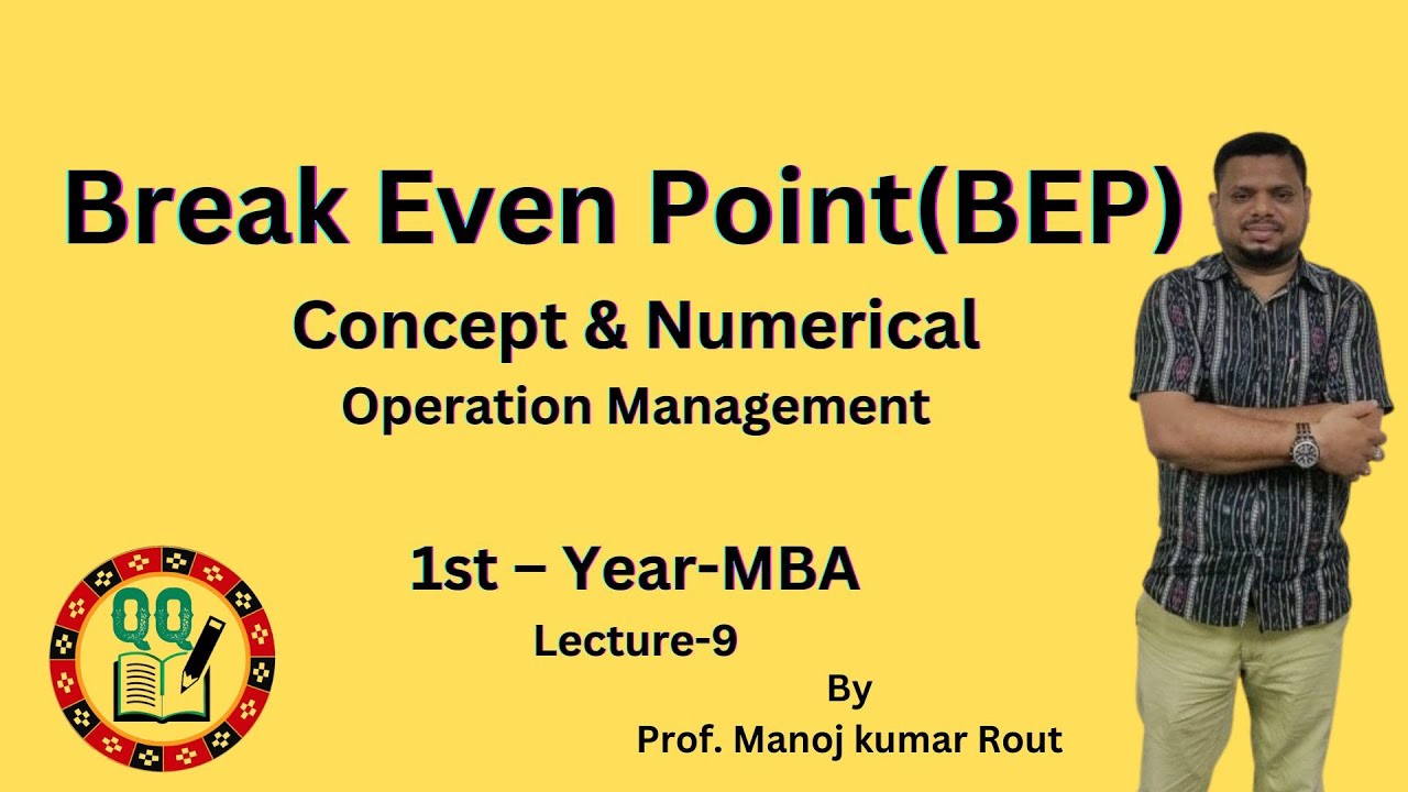Break Even Point Analysis II Operation Management II Lecture-9 - YouTube