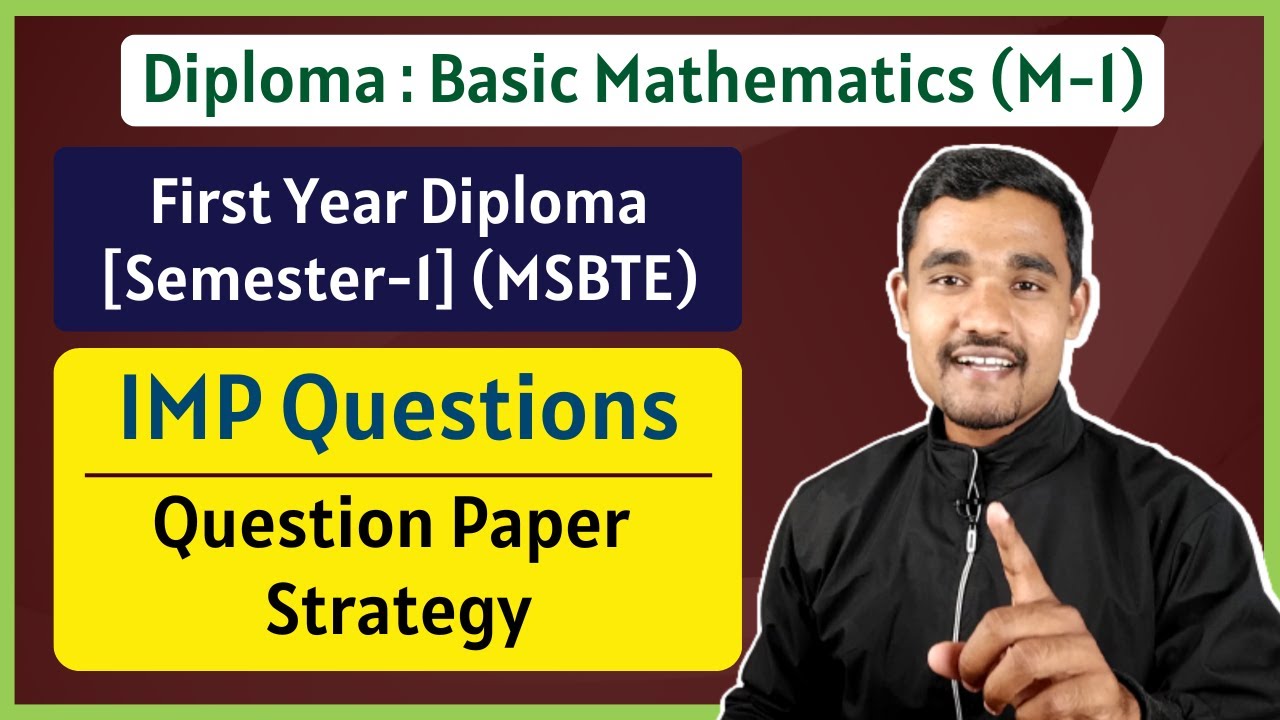 Question Paper Strategy | Diploma Maths (M-1) | First Year Diploma in ...