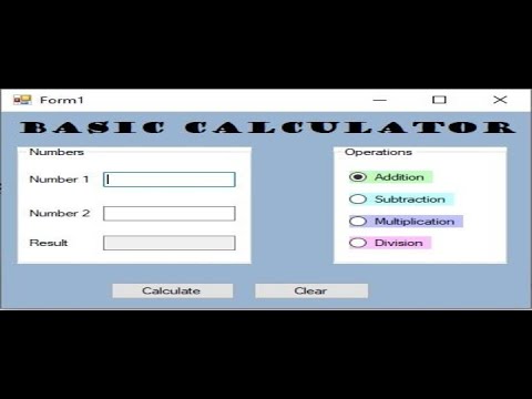 C# Simple Calculator Using RadioButtons and TryParse method | C# Tutorial - YouTube