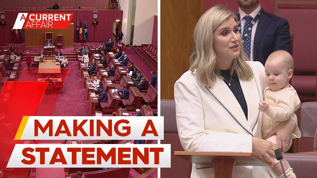 Politician's bold speech while holding her baby | A Current Affair ...