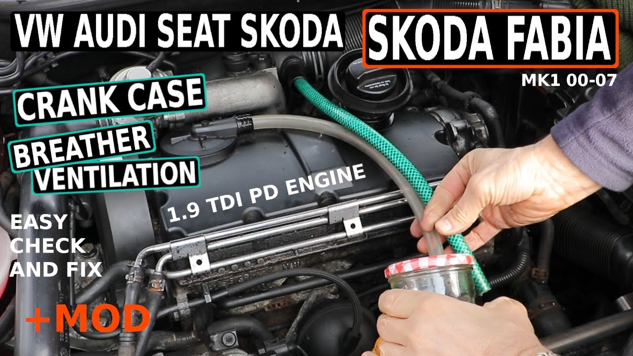 SKODA FABIA Crank Case Breather Ventilation pipe, 1.9 PD engine (mk1 00 ...