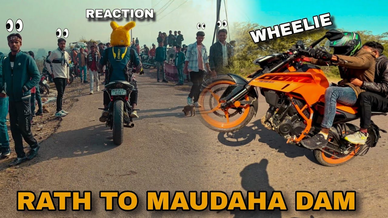 Duke 390 and rs200 ride || Rath to maudaha dam public reaction#ktmduke ...
