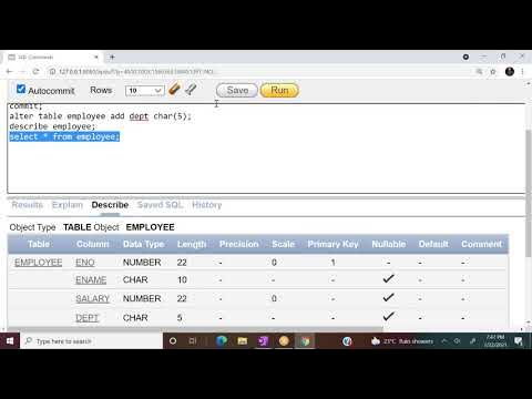 1. ORACLE: Basic SQL and Schema change statements - YouTube