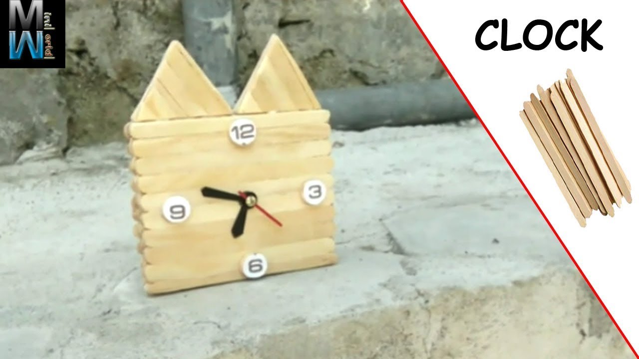 How To Make A Clock With Ice Cream Stick - DIY Crafts Easy - YouTube