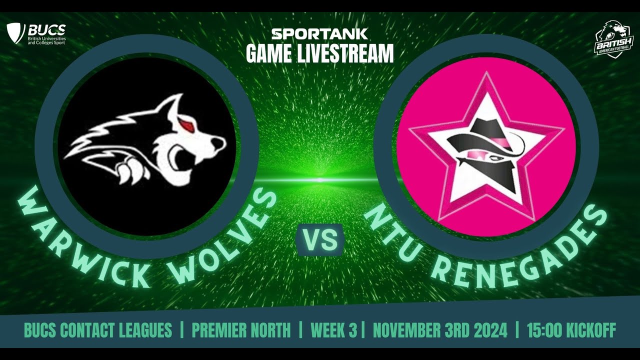 UK American Football - Warwick Wolves vs NTU Renegades - YouTube