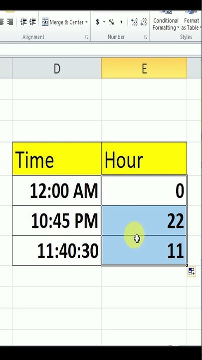 How to Extract Hour From Time in Excel. #Shorts - YouTube