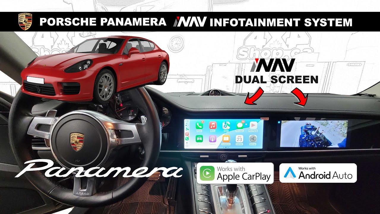 INFOTAINMENT UPGRADE INAV PORSCHE PANAMERA Android DUAL Screen Apple ...