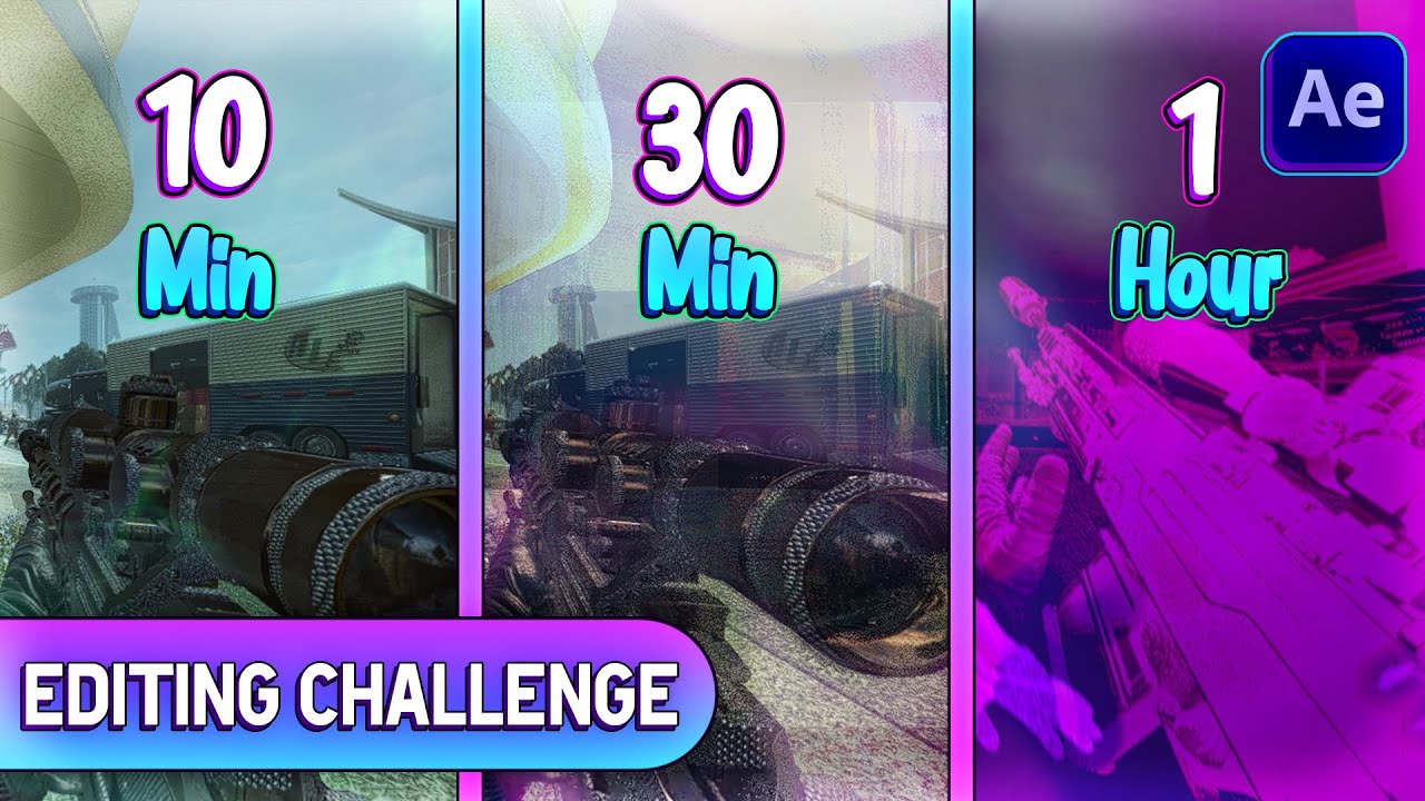 Editing in 10 Minutes VS 30 Minutes VS 1 Hour Challenge [After Effects ...