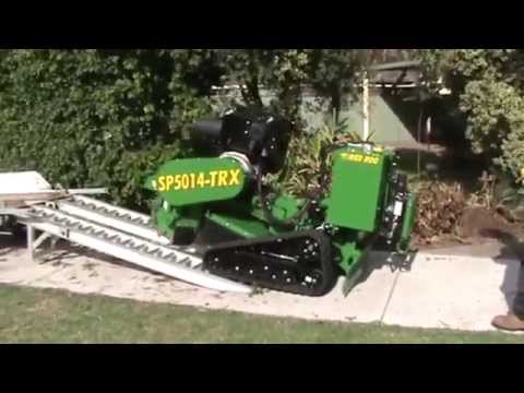 Stump Grinding using Remote Control Stump Grinder - YouTube