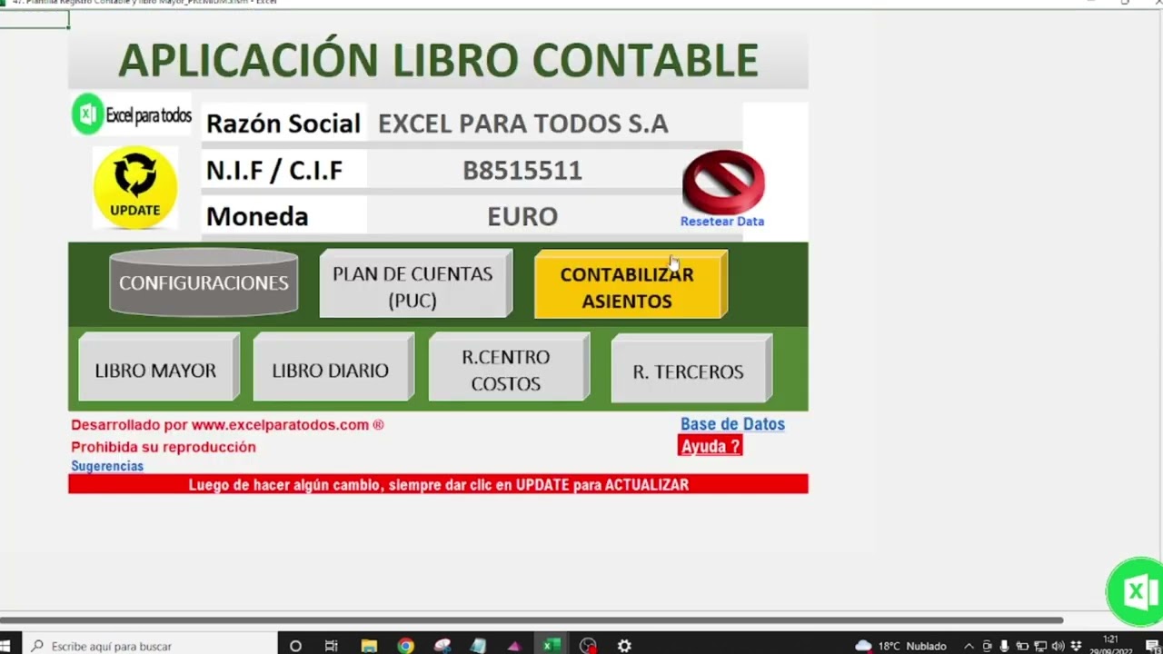 Plantilla libro Mayor y menor excel ⚖ | Aplicación en Excel - YouTube