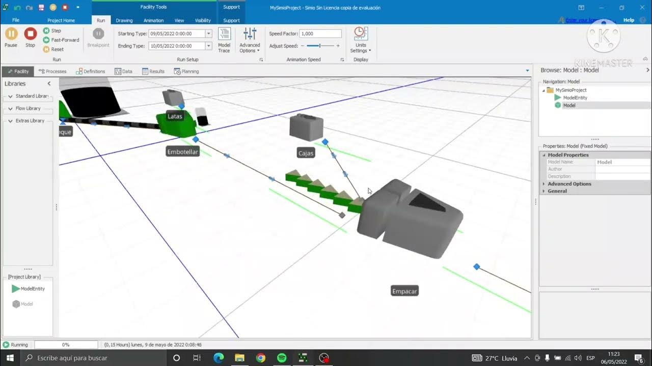 SIMIO: simulación proceso productivo - YouTube