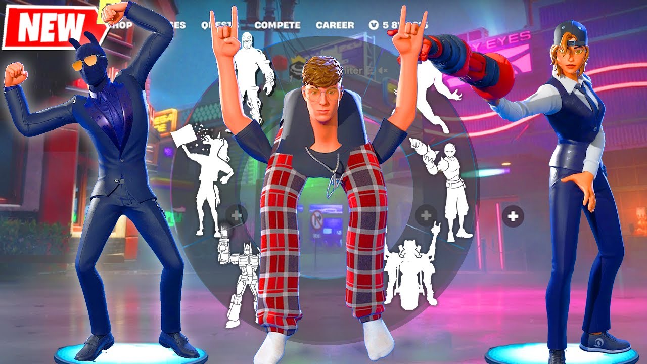 CLIX Fortnite doing all Funny Built-In Emotes シ - YouTube