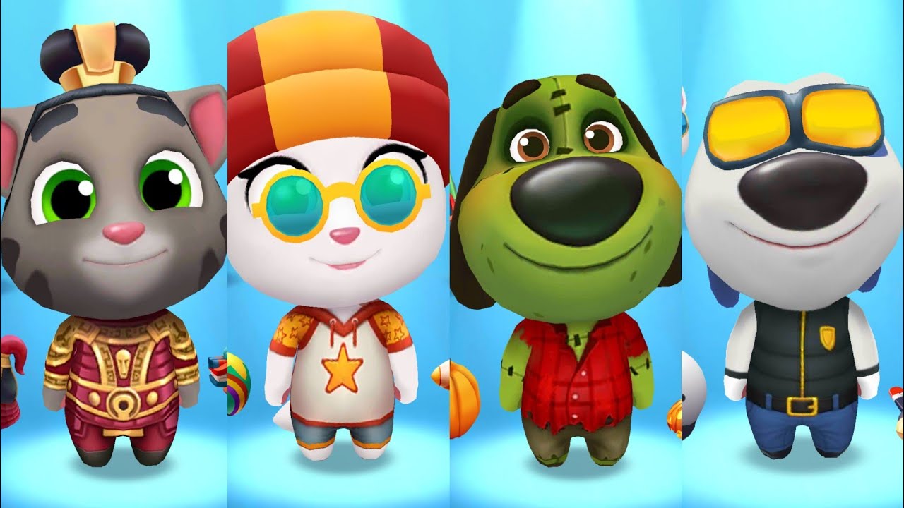 Talking Tom Gold Run Gameplay - Tom Vs Angela Vs Ben Vs Hank #150 - YouTube