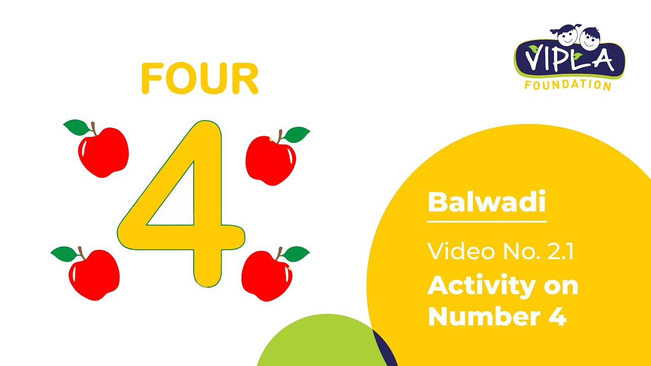 Balwadi - Video No. 2.1 - Activity on Number 4 - YouTube