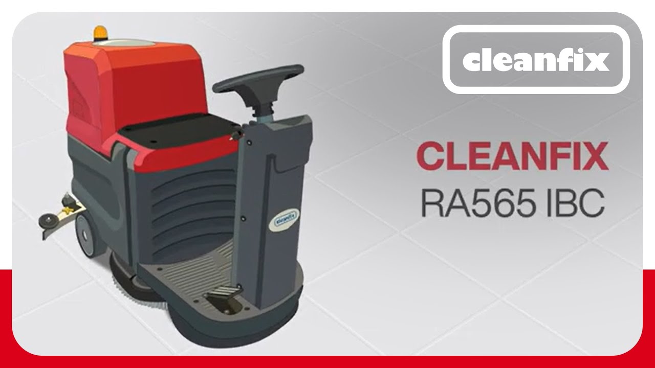 RA565 IBC - Compact Ride-on Scrubber-dryer | Cleanfix - YouTube