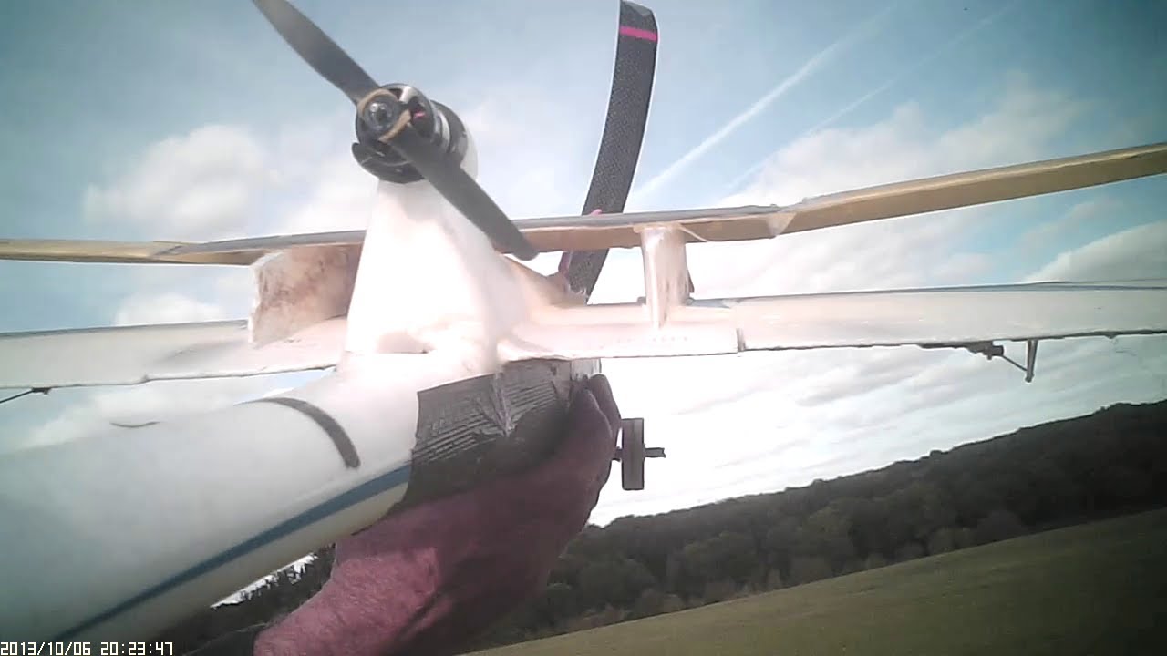 Worlds biggest prop on a AXN Bi plane - YouTube