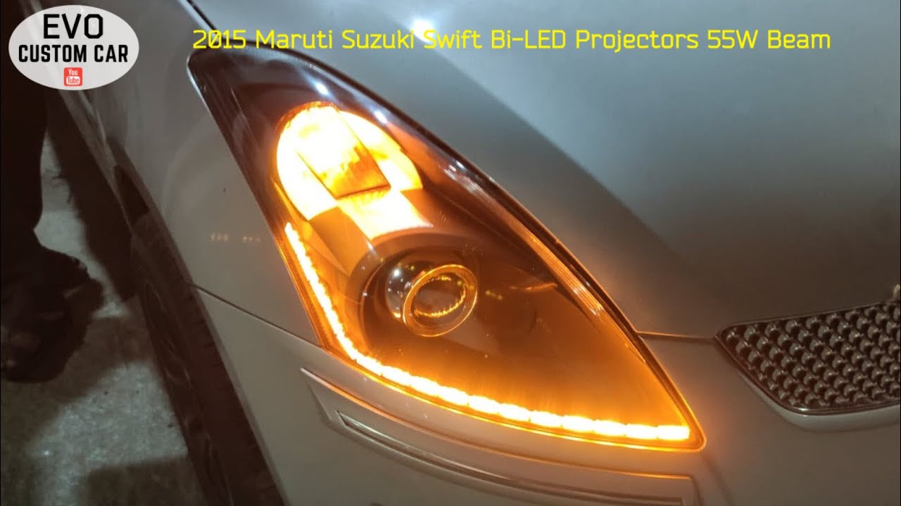 2015 Maruti Suzuki Swift Headlamps Bi-LED Projector headlight upgrade ...