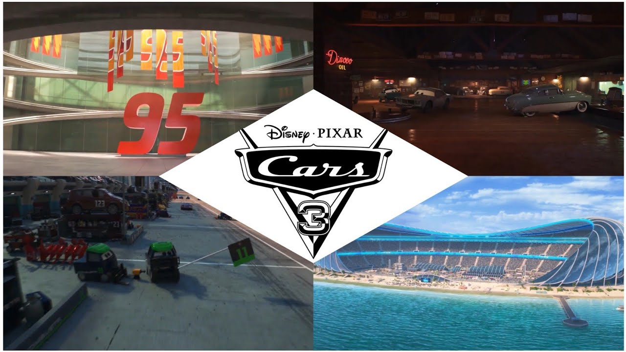 Disney pixar Cars 3/ all locations in the movie full view - YouTube