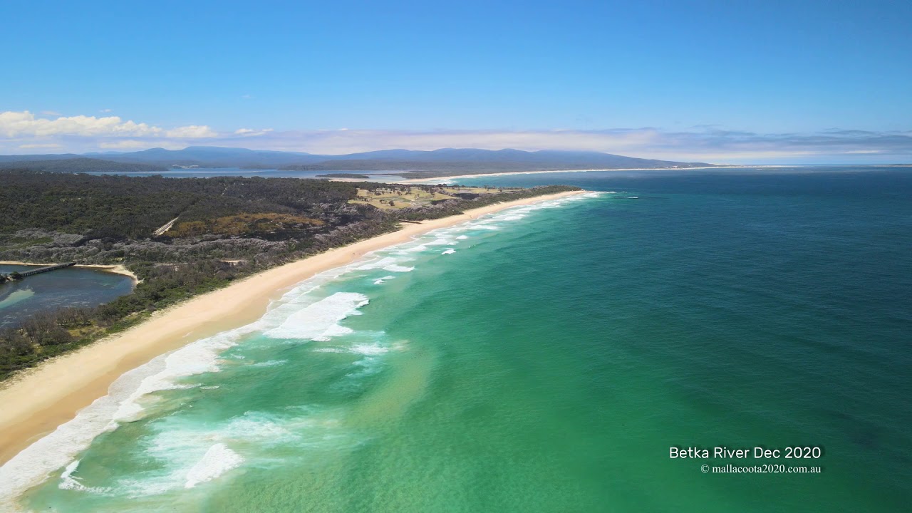 Betka River Beach Mallacoota 360° Panoramic Drone Video Dec 2020 - YouTube