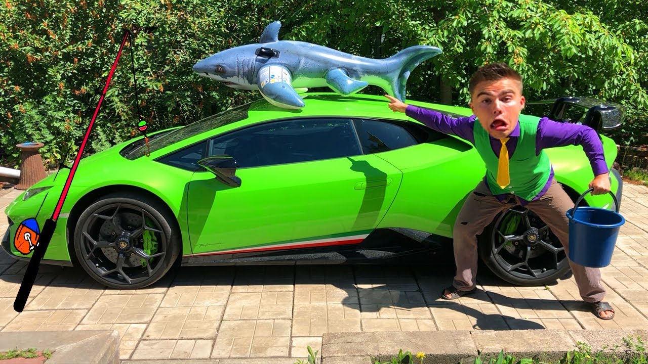 Fisherman Mr. Joe on Lamborghini caught Big Shark on Fishing Rod w ...