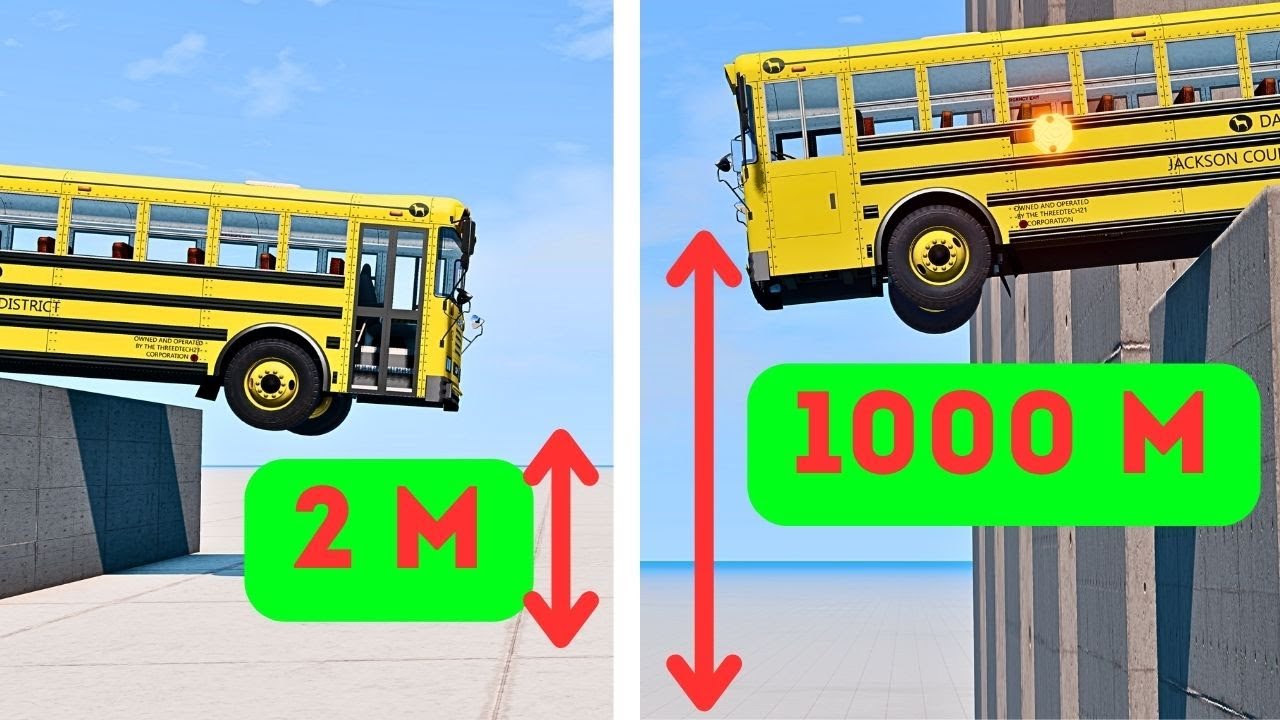 School Bus DROP TEST - BeamNG.Drive Crash Test - YouTube