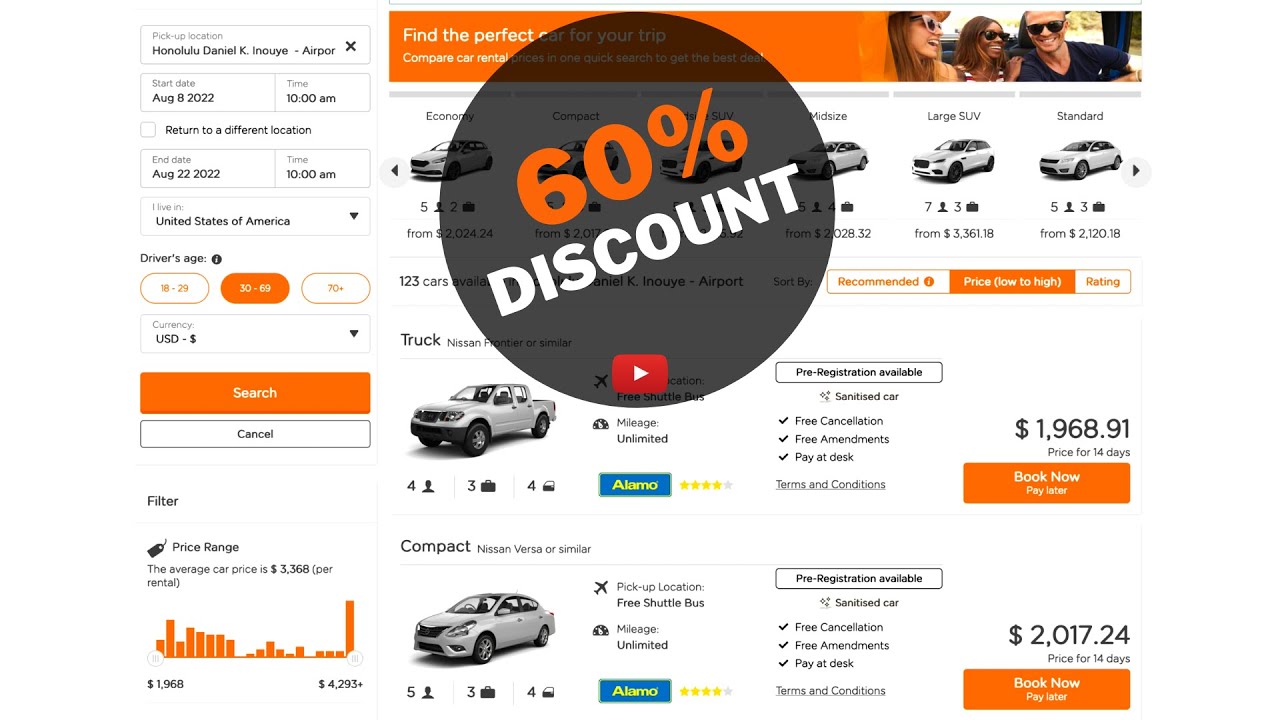 Up to 60% discount on your rental car rate with this money saving tip ...