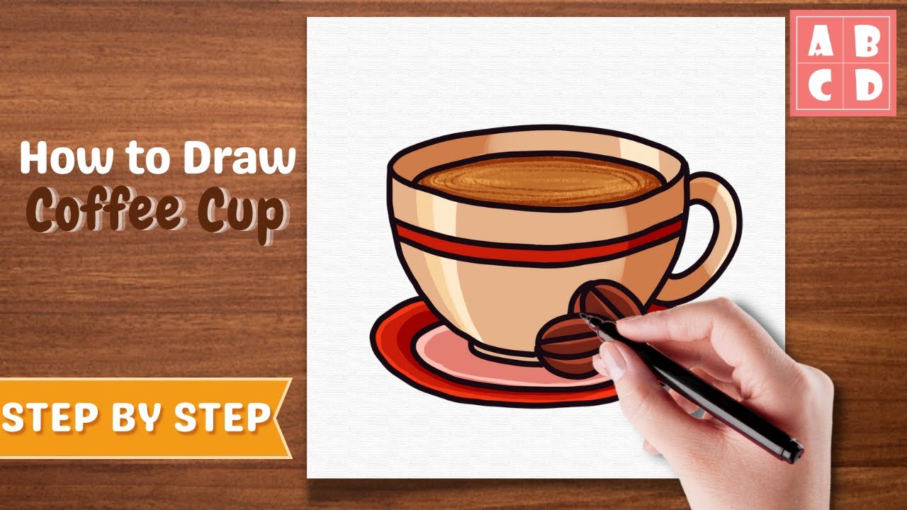 How to draw Coffee Cup Easy | AnyBodyCanDraw with Sata - YouTube
