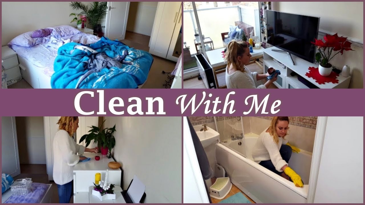 Clean With Me / Bathroom Cleaning/ Bedroom And Living room Cleaning ...