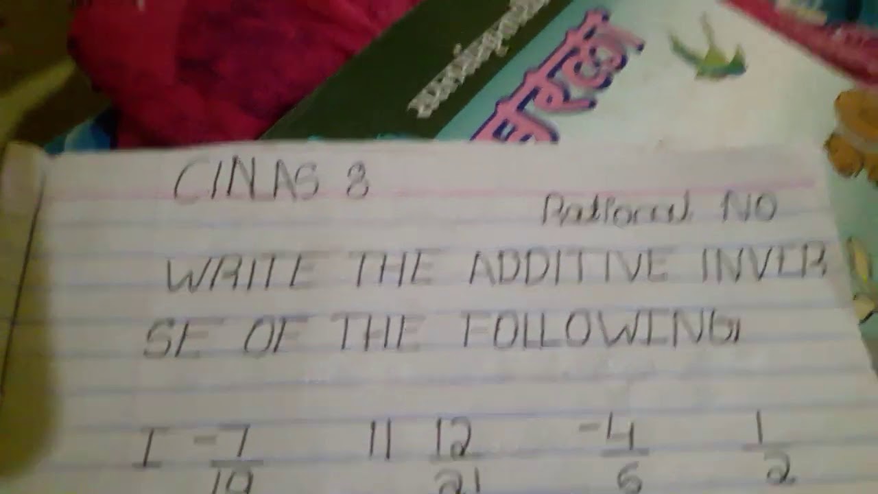 8 th class rational no additive inverse - YouTube