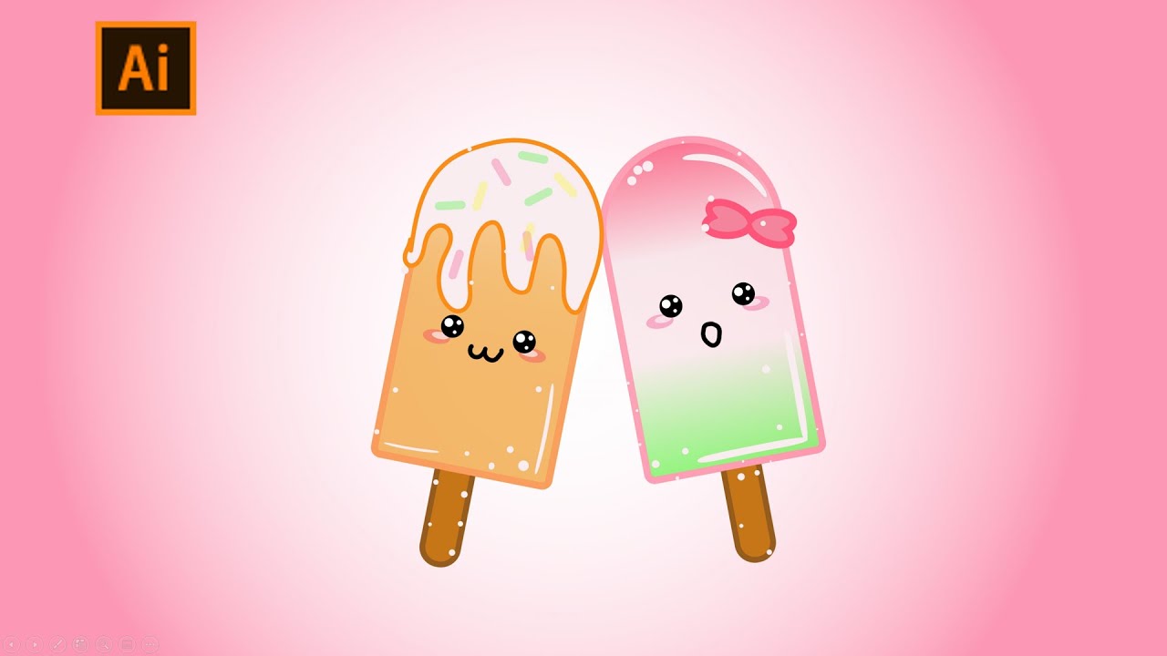 How to color the popsicles in Adobe Illustrator. - YouTube