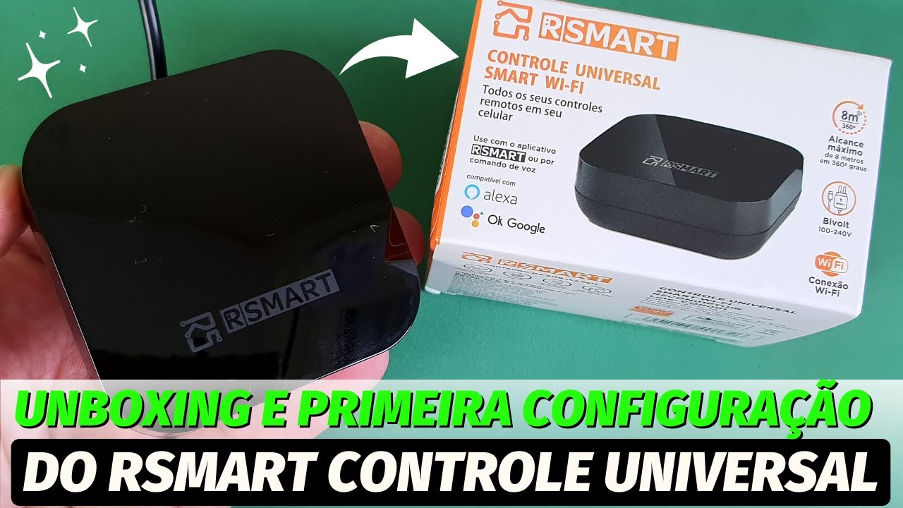UNBOXING E PRIMEIRA CONFIGURAÇÃO DO RSMART CONTROLE UNIVERSAL ...