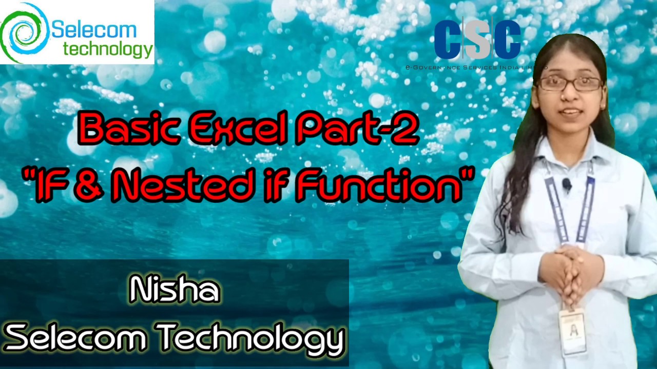 Ms Excel Tutorial Part 2 If And Nested If In Excel Ms Excel In Simple 7178