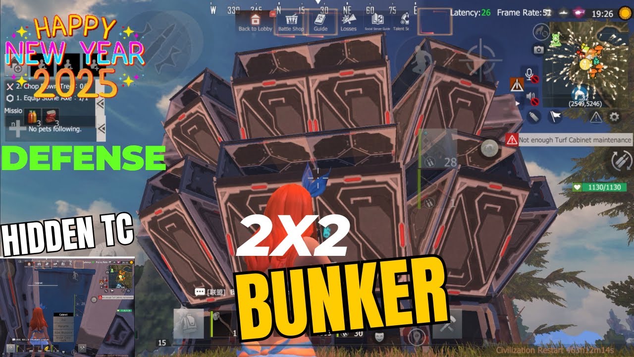 2x2 BUNKER BASE DESIGN FOR SOLO AND DUO PLAYERS || LAST ISLAND OF ...
